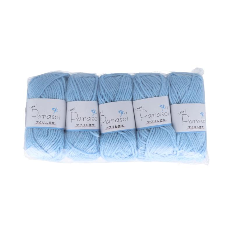 横田(Yokota) 毛糸 パラソル アクリル 並太 単色 5玉セット Col.7 水色 6900内容量:約30g(約59m)×5玉入使用針:棒針8～9号、かぎ針7/0～8/0、標準ゲージ：14～15目、21～23段素材：アクリル原産国：中...