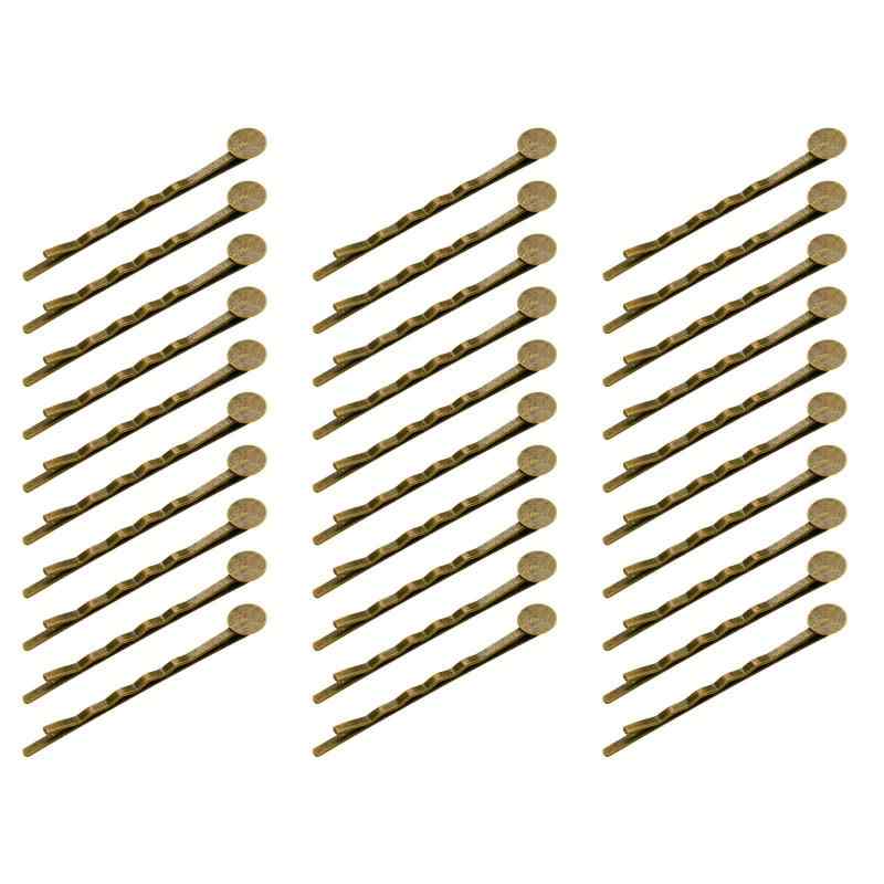 TSUKURIRO ヘアピン ハンドメイド用 8mm 丸 台座 付き 髪留め 髪飾り 手作り 材料 素材 DIY ヘア アクセサリー パーツ直径8mmの円形台座つきヘアピン 30個セットです長さ（約）58mm　/　台座直径（約）8mm　/　...
