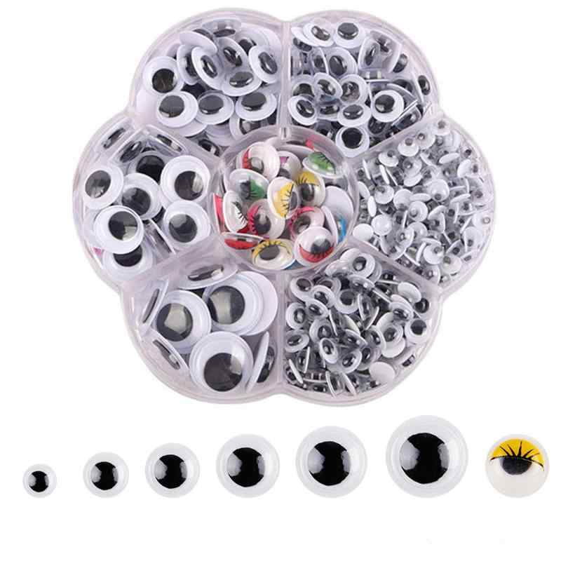 Yisomideg 動く 目玉 動眼 目パーツ 人形アイ 4mm/5mm/6mm/7mm/8mm/10m/12mm 貼り付けタイプ 約700個セット 複数の色❤【手芸に欠かせる超実用的】人形や動物のぬいぐるみ、動眼・活眼・黒目・アニマルアイ...