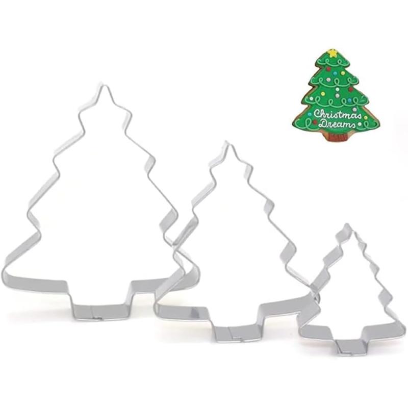 NITIUMI クッキー型 クリスマス クリスマスツリー クッキー抜型 ステンレス ツリー 抜き型 果物 お手作り お菓子作り ベーキングツール 3個入り3個のステンレス製クリスマスクッキーカッターセット高品質ステンレス製なので、清潔が易く...