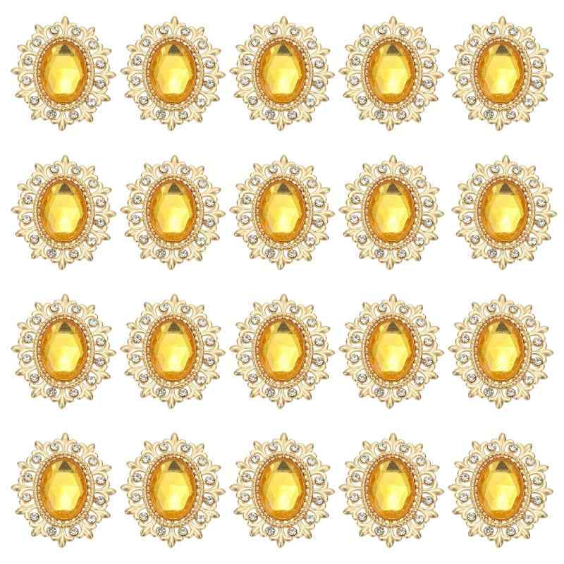 PATIKIL Rhinestone Buttons, Flatback Sew on Rhinestones with Metal Base Mirror Gems for Crafting Embellishments for Clot...