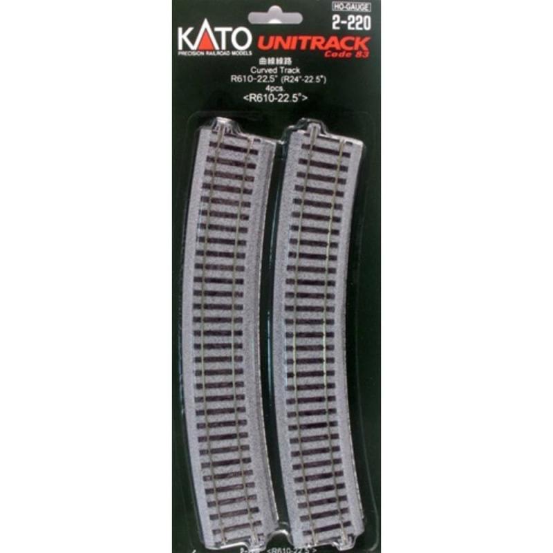 KATO HOゲージ 曲線線路 R610-22.5° 4本入 2-220 鉄道模型用品