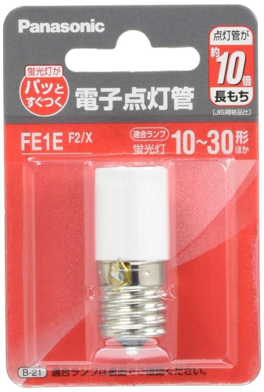 パナソニック 電子点灯管 FE1EF2X電子点灯管梱包重量:0.02 キログラム作動回数(回):60000梱包サイズ :50x46x14mm型番:FE1EF2X