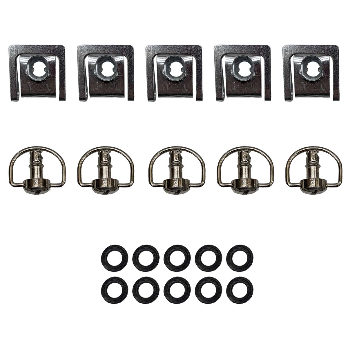 プレートx5 14mmピンx5 ワッシャーx5 のセットのクイックファスナー。 リング付属のピンを押しながら回して簡単に脱着が可能。工具不要。 カウル・フェアリング・サイドカバーなどの固定に便利です。 17mmピンタイプ、19mmピンタイプ...