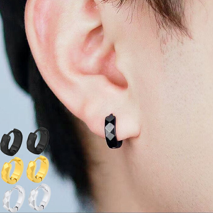 【商品仕様】シンプルでかわいいステンレスピアスです。 ・素材：ステンレス※ゴールドはK18真空メッキ※金属アレルギーに配慮された素材です。 ・個数：1ペア ・カラー：ゴールド、シルバー、ブラック ・サイズ：ピアス外径 約13mm ・ポストの...
