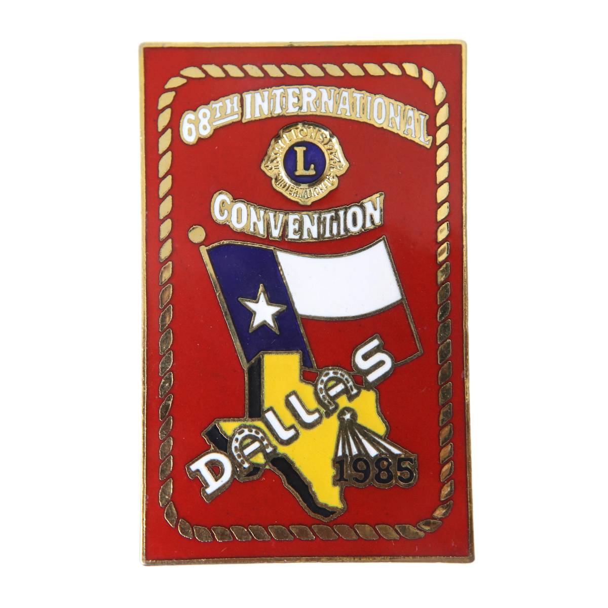 【商品名】LIONS CLUB ライオンズクラブ ピンバッジ 68th INTERNATIONAL CONVENTION 1985 DALLAS【サイズ】30×50.8(mm)※サイズはマイクロメジャーで測っておりますが、機械の測定精度(±...