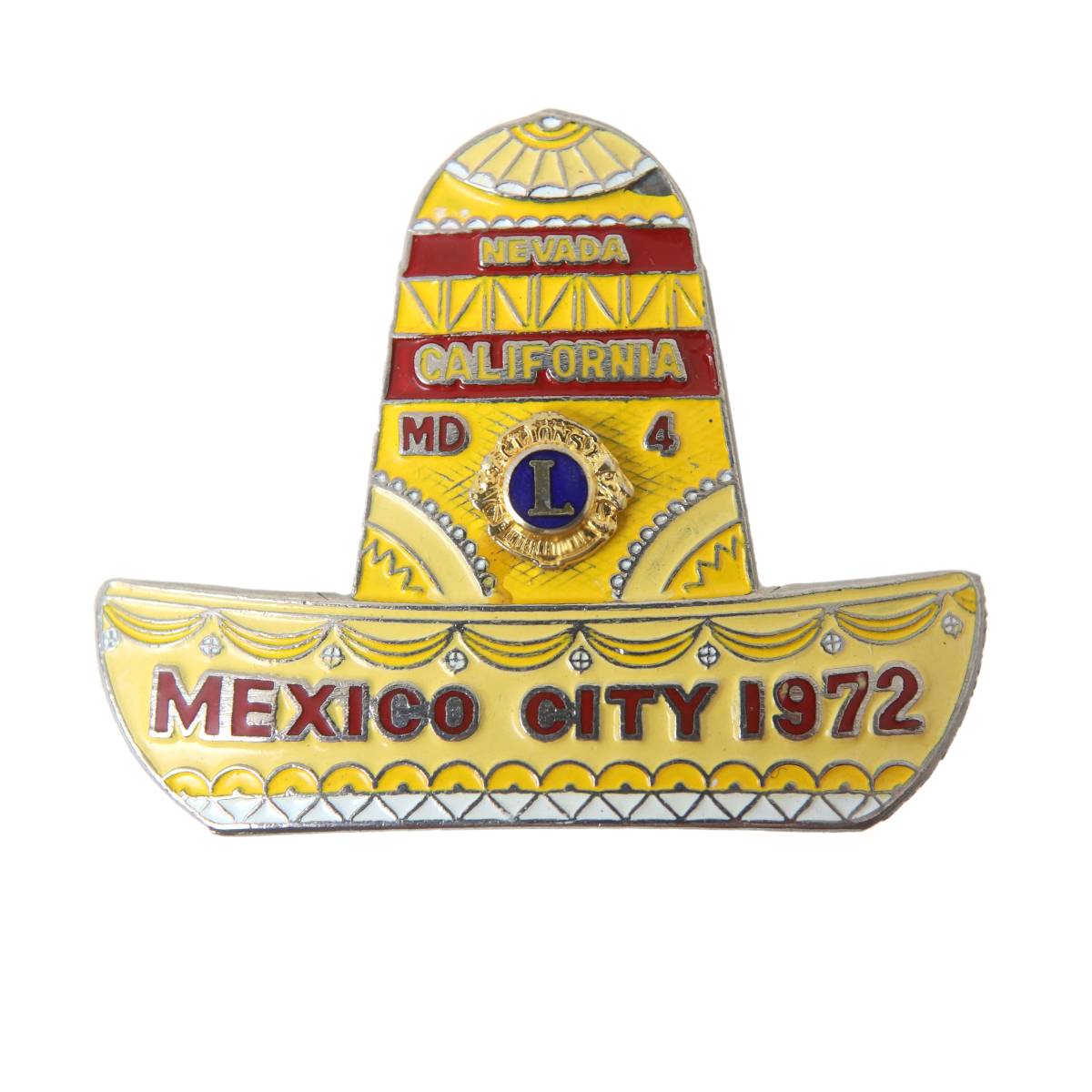 【商品名】LIONS CLUB ライオンズクラブ バッジ MD4 メキシコ 1972 ソンブレロ【サイズ】49.6×40(mm)※サイズはマイクロメジャーで測っておりますが、機械の測定精度(±0.2mm)程度の誤差はご容赦くださいませ。【詳...
