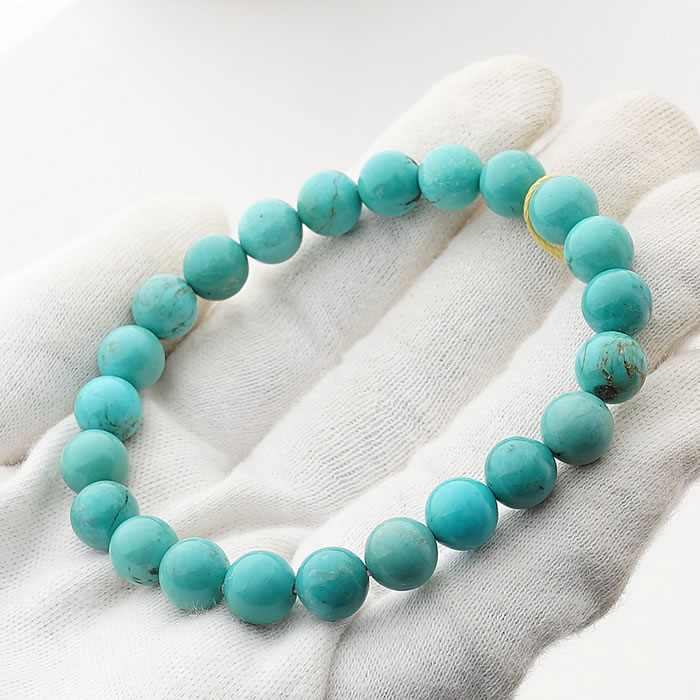 【一点物】【鑑別書付き】【希少】【天然色】パイロット鉱山 USA産 天然ターコイズ トルコ石 ブレスレット 天然石 パワーストーン ネバダ州 ターコイズ トルコ石 turquoise 12月の誕生石 一連 ブレスレット アクセサリー 厄除け...