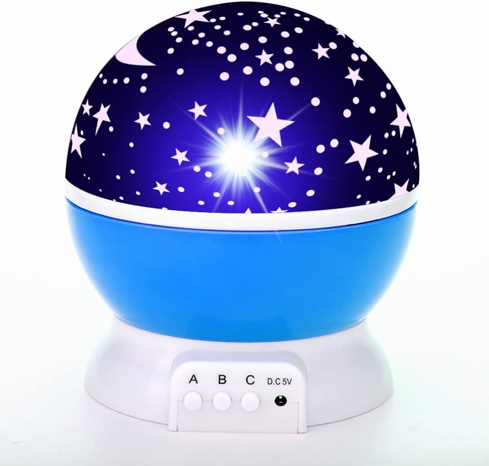 【星空の常夜灯プロジェクター】赤ちゃんの部屋を星と月でいっぱいにしましょう。そうすれば、子供たちは星空でぐっすりと眠ります。[回転、マルチカラー]Bを押して、シングルランプまたはマルチランプを選択します。カラーオプションは、ウォームイエロー...