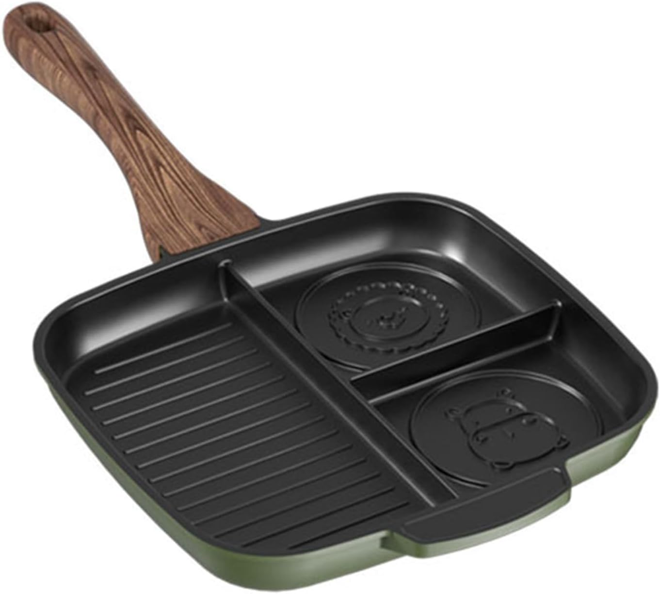 この多用途の3-in-1フライヤー、誘導ベース-最大の味とおいしい結果に均等に熱を分配します。ハロゲン、ガス、電気、誘導、およびセラミックを含むすべてのHOBタイプでの使用に適しています。この多機能3-in-1マルチグリッドフライパンのサイ...