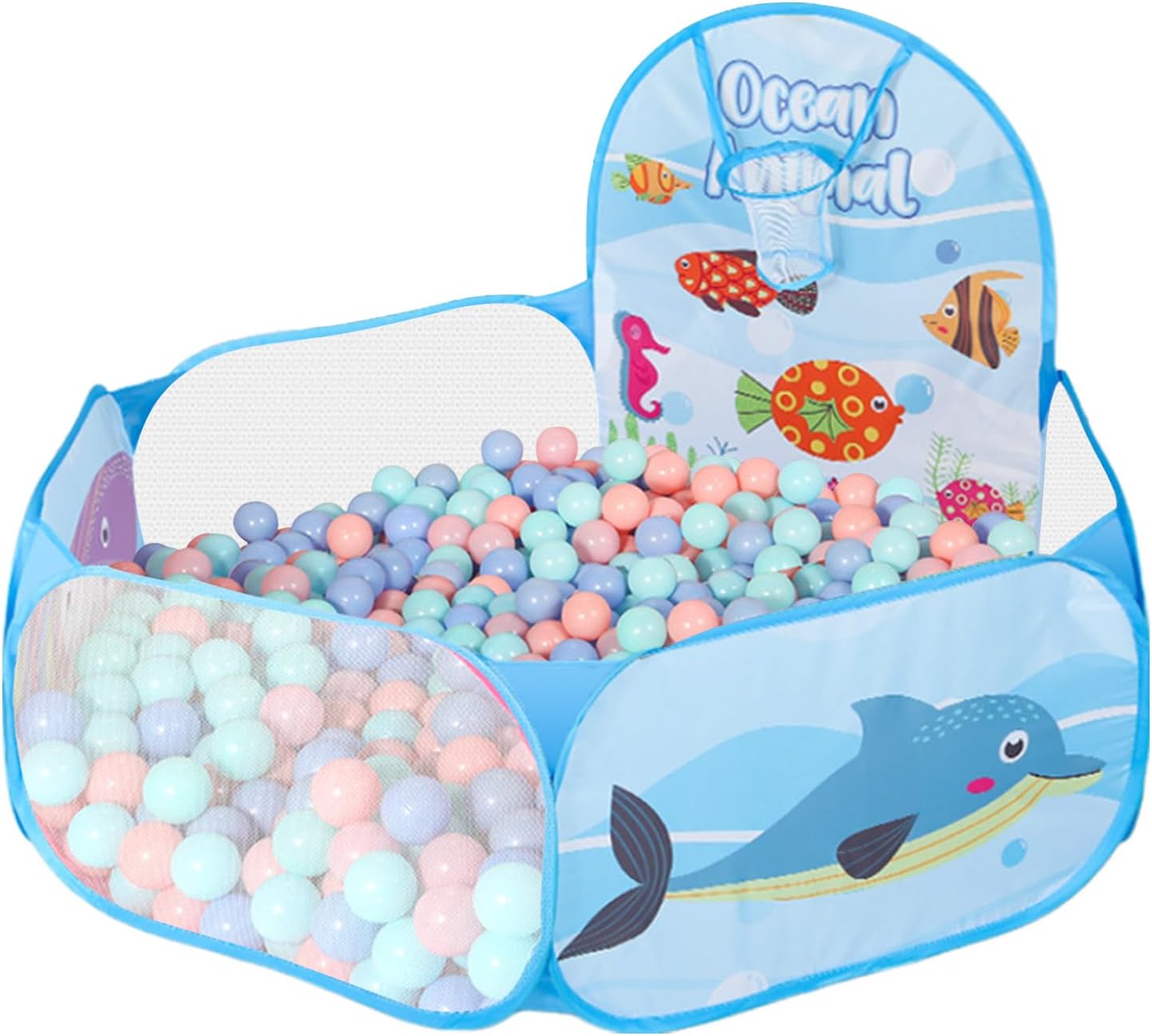 ?強化された保護：ポリエステル生地で作られたこのボールピットは、優れた弾力性と耐久性を備えています。安全性とエッジの堅さを実現する暗号化された縫製技術が特徴です。摩耗や変形が起こりにくく、お子様でも安心してご使用いただけます。?持ち運びに便...