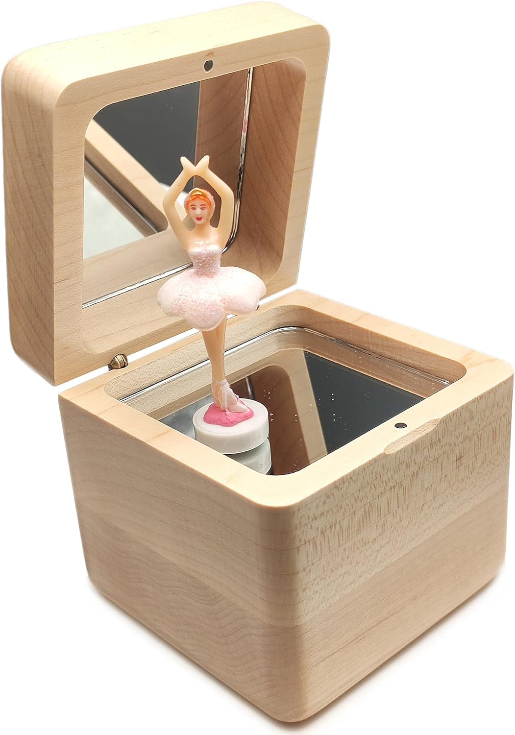 ダンシングバレリーナガール付きソリッド木製ボックス。オルゴールの仕様:8.1×8.1×8.1cm/3.19×3.19インチ。ダンシングバレリーナガール付きソリッド木製ボックス。3.オルゴールの仕様:8.1×8.1×8.1cm/3.19×3....