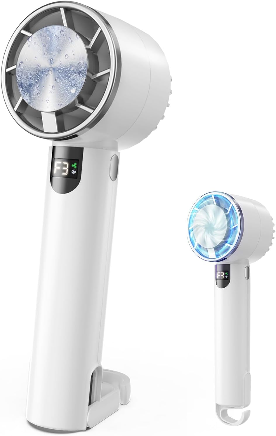 冷却板を装備し、瞬時の冷却を楽しむ：専門的な冷却板が装備された携帯用ファンは、1秒で氷のような感触を楽しむことができます。電源ボタンを長押しすると冷却モードに入り、常温では冷却板による冷却が約10℃低温化します。顔や額、手首、首などに近づけ...