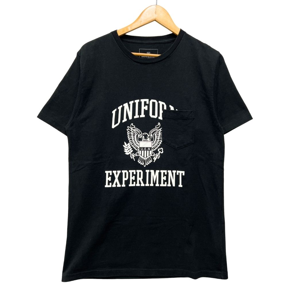 商品名 UNIFORM EXPERIMENT ユニフォームエクスペリメント 19SS U.E. NAVY ポケット プリント Tシャツ 半袖Tシャツ コットン ブラック 3 正規品 / 54079【中古】 対象 メンズ 色 ブラック サイズ...