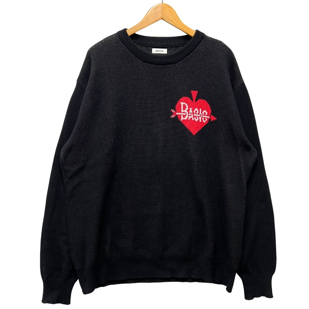 商品名 NO BRAND ノーブランド BASICKS ベイシックス STUDIOUS 別注 HEART KNIT ニット セーター コットン ブラック L 正規品 / 55279【中古】 対象 メンズ 色 ブラック サイズ L サイズ詳細...