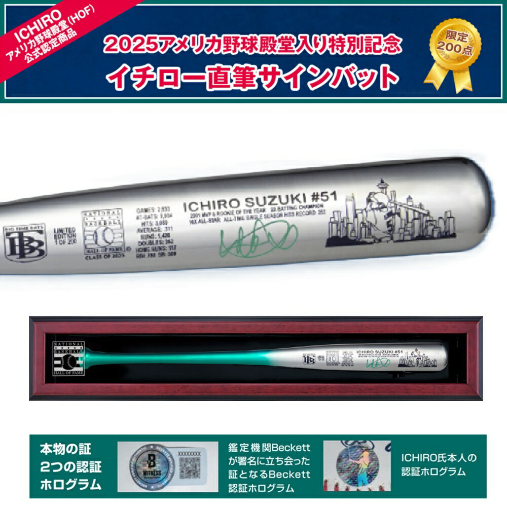 材質 サインバット＝木製クローム調仕上げ（ビッグタイムバッツ社製）　特製展示額＝MDF、アクリル サイズ（約） サインバット＝長さ84cm　特製展示額＝縦20×横101.5×奥行き11.5cm 重さ（約） サインバット＝1,130g　特製展...