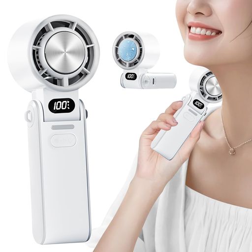 【冷却機能付き多用途ハンディファン】冷却プレート搭載で体感温度を最大20°C低下可能。手持ち・卓上・首掛けの3WAY使い分けができ、アウトドアからオフィスまで幅広いシーンで活躍する携帯扇風機です。熱中症対策に最適な夏の必須アイテム。 【強力...