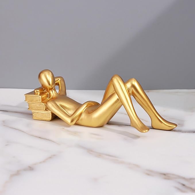 【固体樹脂】装飾思想家の彫像は、弾力性のある樹脂材料から作られており、滑らかで頑丈な外観を特徴とし、滑らかで頑丈な色があり、色あせや壊れに耐性があります。 【エレガントな家のアクセント】思想家の印象的な黄金の像であなたの家の装飾を改善し、現...