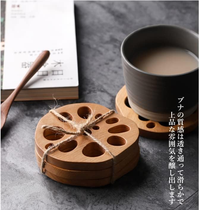【理想的な贈り物】これらの木製のコースターは、誕生日、感謝祭、結婚式、クリスマス、その他の休日の両親、友人などへの理想的な贈り物です。 【耐熱性】実用的なコースターとして、テーブルの装飾とテーブル表面保護に適しています。テーブルが汚れたり燃...