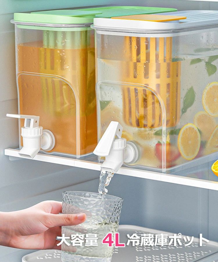 商品名 冷蔵庫用大容量冷水筒です。 耐冷耐熱性に優れるので、耐久性いい！ 蛇口とストレーナー付き、使いやすい たっぷり入るから大人数のご家庭やパーティーにも最適！らくらく注げてお子様のいるご家庭にもオススメ！ 素材 PP、ABS 生産国 中...