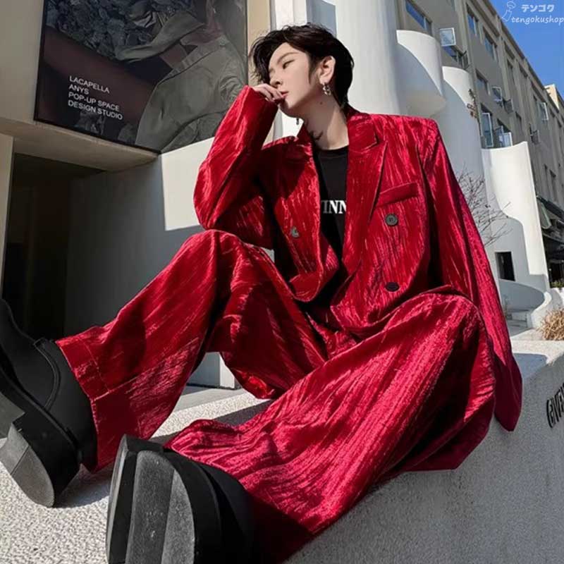 ご来店いただき、誠にありがとうございます。 素材 ポリエステルなど カラー 写真参考 サイズ サイズ表をご参考ください。 セット内容 ジャケット+ズボン 注意事項 〇 表記しているサイズは平置きで採寸ですので、若干の誤差が生じる場合がござい...