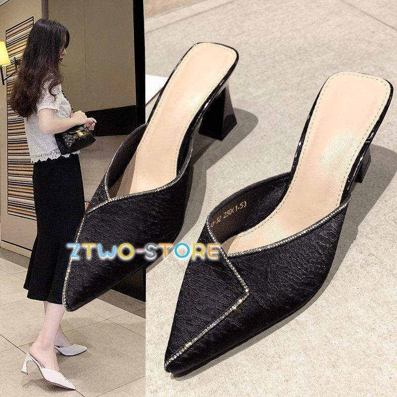 【素材】：PU&amp;ゴム【カラー】：ブラック、ベージュ【サイズ】：（約）*ヒール高さ：7cm*34＝220*35＝225*36＝230*37＝235*38＝240*39＝245*40＝250【商品説明】：ミュールサンダル レディース 履...