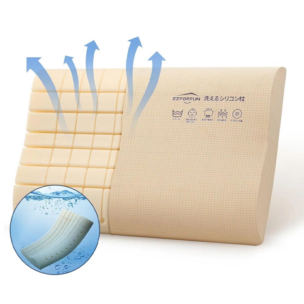 この商品について （商品仕様）サイズ：約53x37x6/8cm。素材：ナイ口ン、スパンデックス。詰物：シリコーン、ポリウレタン。6cmと8cmの二段階での高さで設計しておりますので、枕の向きをお好みの就寝姿勢に合わせてご使用ください。 （高...