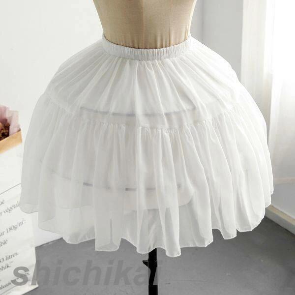 商品詳細 ★素材：ポリエステルなど ◆セット内容：パニエ1点 「記載のないアクセサリー　小物等は付属しません」 ◆カラー：ホワイト ◆サイズ(cm)： フリーサイズウエスト60-90cm　スカート丈約46cm ※表記寸法と実寸値の多少の誤差...