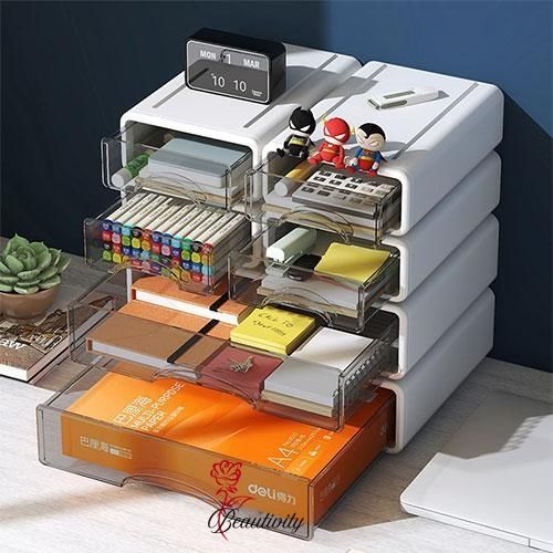 【高品質素材】高品質のプラスチック収納ケース。シンプルで実用的な外観、引き出し開け閉めもスムーズ。【サイズ】A4：幅34×奥行25×高さ8.8cm 本体重量：1個あたり0.31kg A5：幅25×奥行17×高さ7.5cm 本体重量：1個あた...