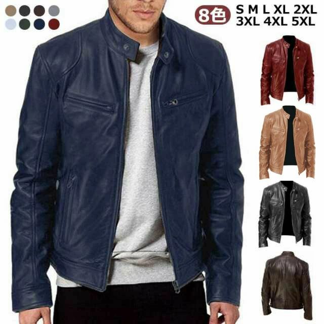 S M L XL 2XL 3XL 4XL 5XL8色防寒性と保温性を兼ね備えたメンズレザージャケット肌触りが柔らかくて、通気性にも優れているスリムなシルエットで綺麗なラインを保ちながら、体に負担ないんなコーディネートにも合わせやすく、1枚あ...