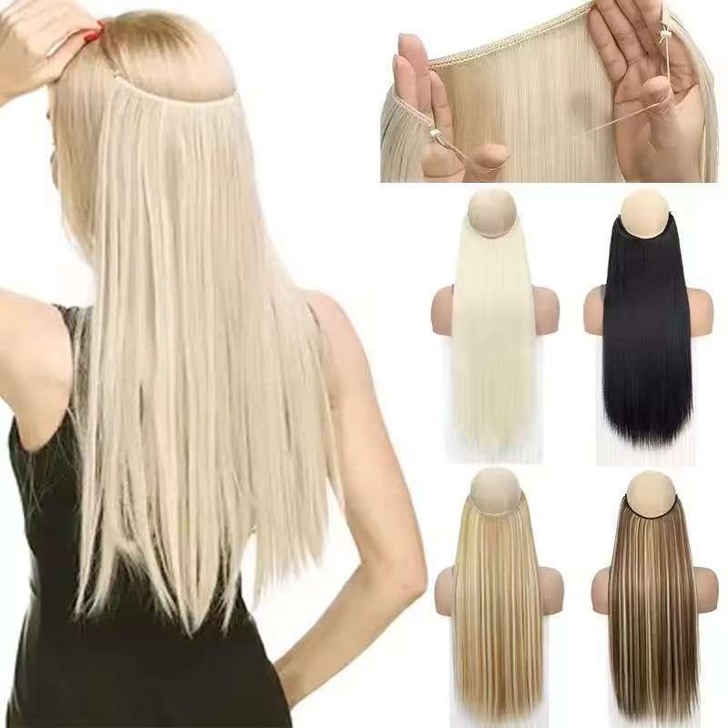 ・カテゴリ: エクステ・型番: 魚線接髪・対象: 女性・加工方法: マシンメイド・素材: 耐熱ファイバー・肌の色: 自然な肌色・スタイル: ストレート・長さ: 55cm・カラー展開: 1B#, 2#, 4#, 2/30#, 2/33#, 2...