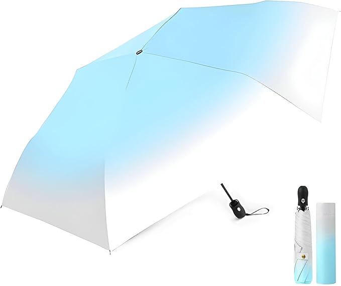 【超軽量でノンストレスの携帯感】最新版グラデーションカラーの折りたたみ傘はペットボトルよりもスリムなデザインでカバンに入れて持ち運びやすいです。折りたたみ傘はワンタッチ自動開閉なので普段使いにとても便利です。折り畳んだ時の厚さはわずか3.5...