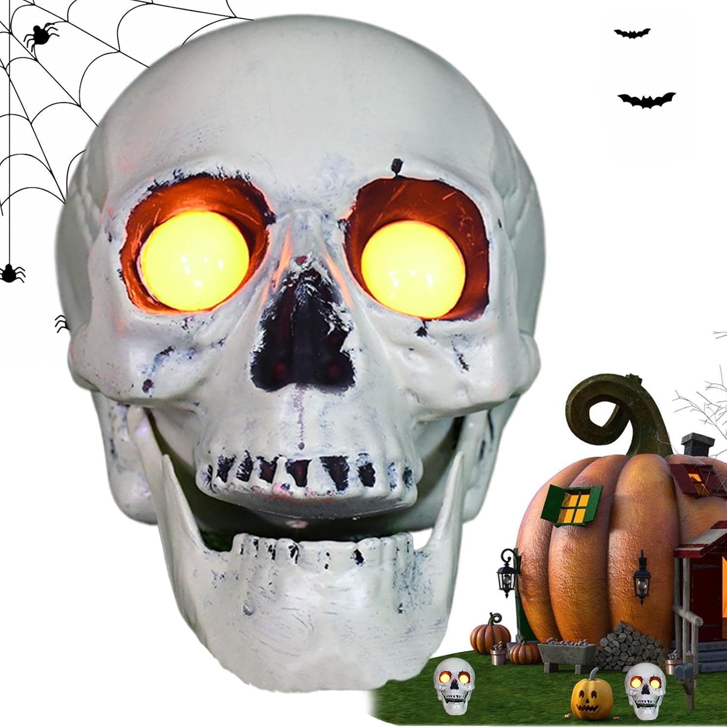 【ハロウィンのテーマにぴったり】このソーラーパワーのハロウィンスカルは、本物そっくりで精巧に作られており、ミステリアスで恐ろしい雰囲気を演出し、ゲストをきっと魅了するでしょう。スカルのデザインは、ホリデーデコレーションに華やかな雰囲気を添え...