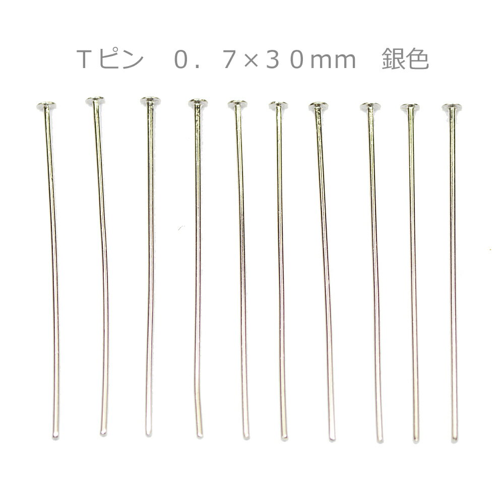 ●表示価格は10本入りのお値段です。 このTピンは・・・ 太さ 0．7mm 長さ 30mm ●ピンを使えばブレスレットやネックレスなどの作品の幅も広がりますネ♪