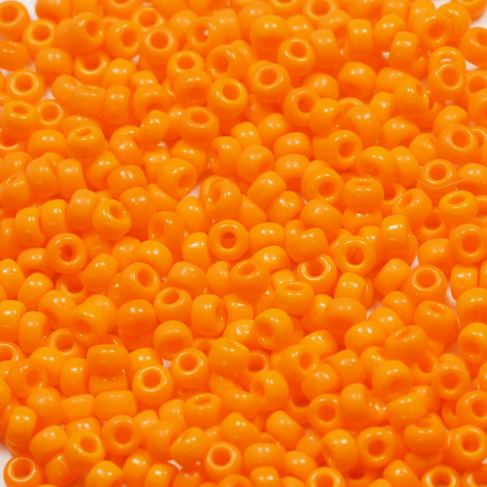 ●透けていない不透明なオレンジ色になります。注：入荷時により色合いに濃淡がある場合がございます。 ★この色でティガーを作ると可愛く作れます！●表示価格は1パック（約7g、約600コ）のお値段です。 ●サイズ：外径約2mm、穴径約0．7mm ...