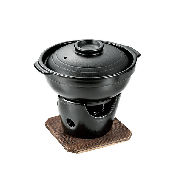 陶器ならではの味わい。 温かみのある風合いで料理の美味しさが引き立ちます。 コンロ・木台付きのセットなので、お家で手軽に本格的な雰囲気を味わえます。 オーブン・電子レンジOK※本体のみ使用可能 製品サイズ:(約)幅20.5×奥行18×高さ1...