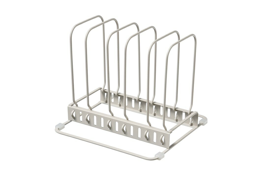 自由に幅を調整できるため、さまざまな大きさのお皿を収納できます ゴム足付きで滑りにくい仕様です ●寸法：約210×220×190mm ●質量：約490g ●材質：本体フレーム・仕切りパーツ/鉄、表面加工/粉体塗装 ●対応サイズ：直径約12c...