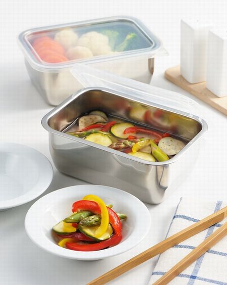 耐久性に優れた18-8ステンレス製保存容器■色移り、臭い移りしにくいステンレス製の保存容器です■積み重ねて冷蔵庫内にスッキリ収納することができるので、薬味や惣菜、お弁当のおかずなどの作り置きの保存に便利です■電子レンジ・食洗機の使用はできま...