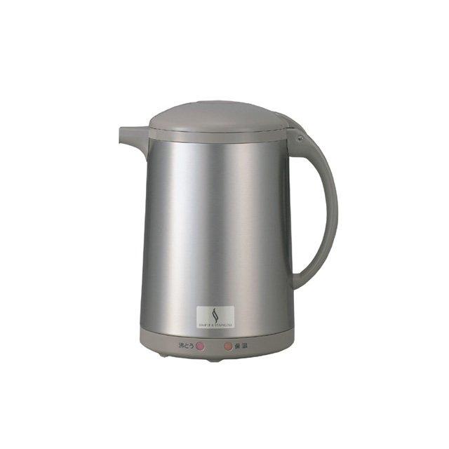 ■沸とうタイプの電気ポット ■広口容器でお手入れカンタン ■汚れやほこりがつきにくい「クリアコートステンレスボディ」 ■空だき防止 ■転倒湯もれ防止 ■マグネットプラグ ■やけどしにくい本体設計 ●サイズ：幅15×奥行21×高さ23.5cm...