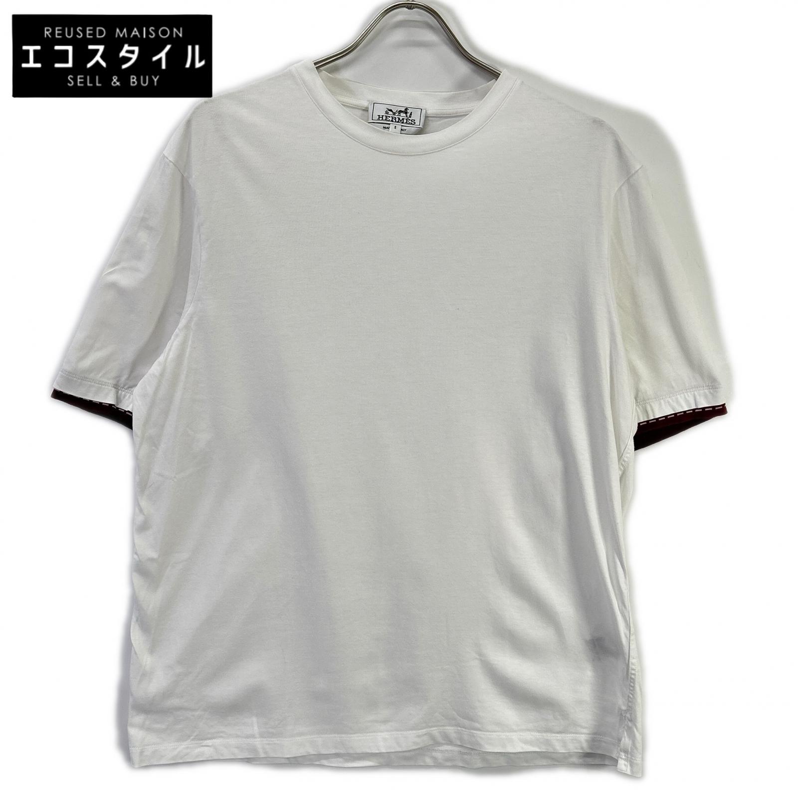 【eco】 【cacgagah】HERMES / エルメス 12-575 スリーブレイヤード ホワイト クルーネック Tシャツ トップス 商品詳細 商品番号6893100000015279 ブランドエルメス タイプ12-575 スリーブレイ...