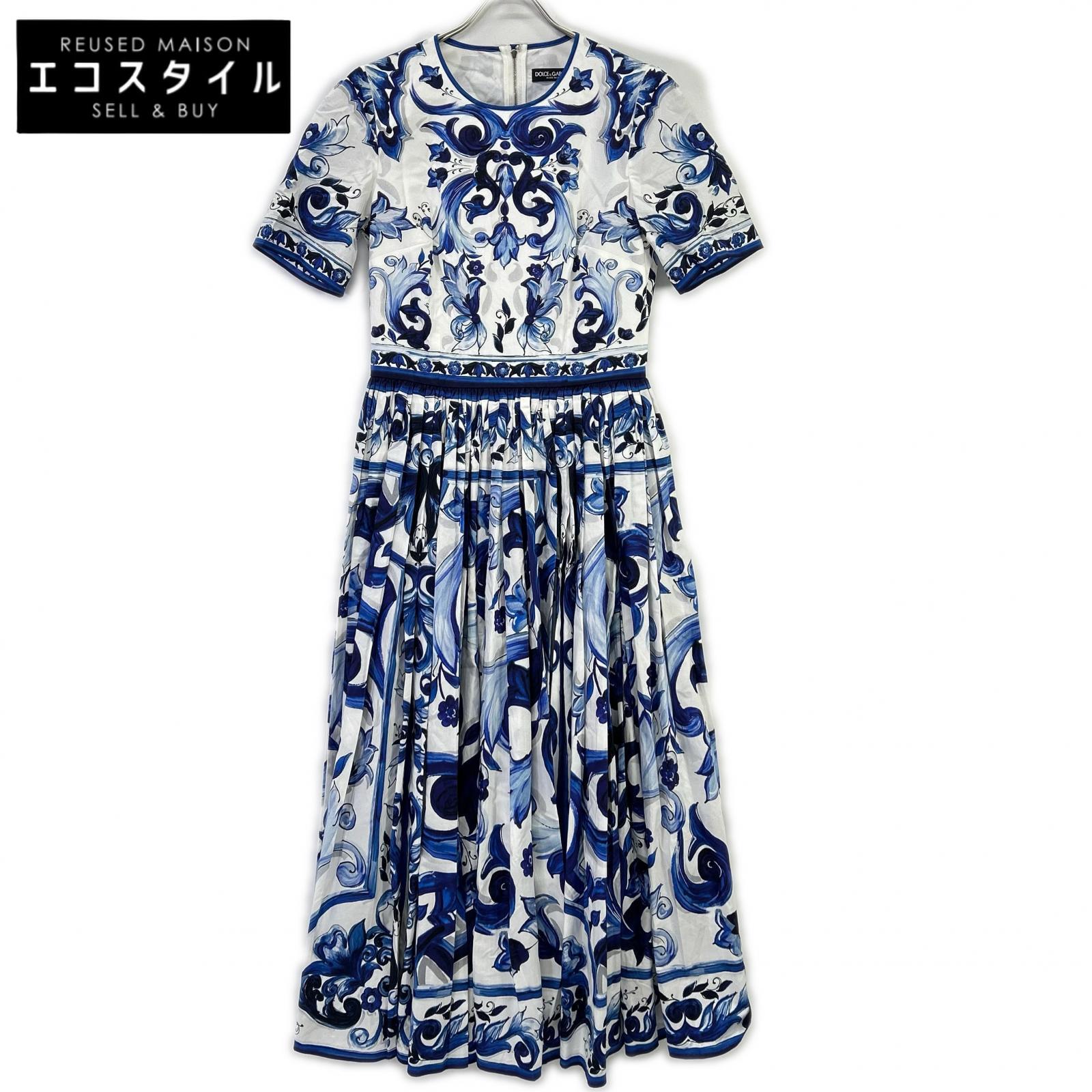 【eco】 【cacgagah】DOLCE&GABBANA / ドルチェアンドガッバーナ F6ADVT POPLIN MIDI DRESS WITH MAIOLICA PRINT ワンピース 商品詳細 商品番号689310000001534...