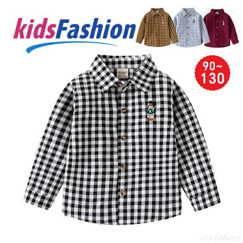 定番のチェック柄ネルシャツ。 長袖のボタンダウンシャツは1枚できても、ロンTの上から羽織ってもコーデがきまる万能アイテム。 柔らかなコットン生地、心地軽やかでストレスフリー。 男の子、女の子どちらでも使えるデザインがうれしい！ サイズバリエ...