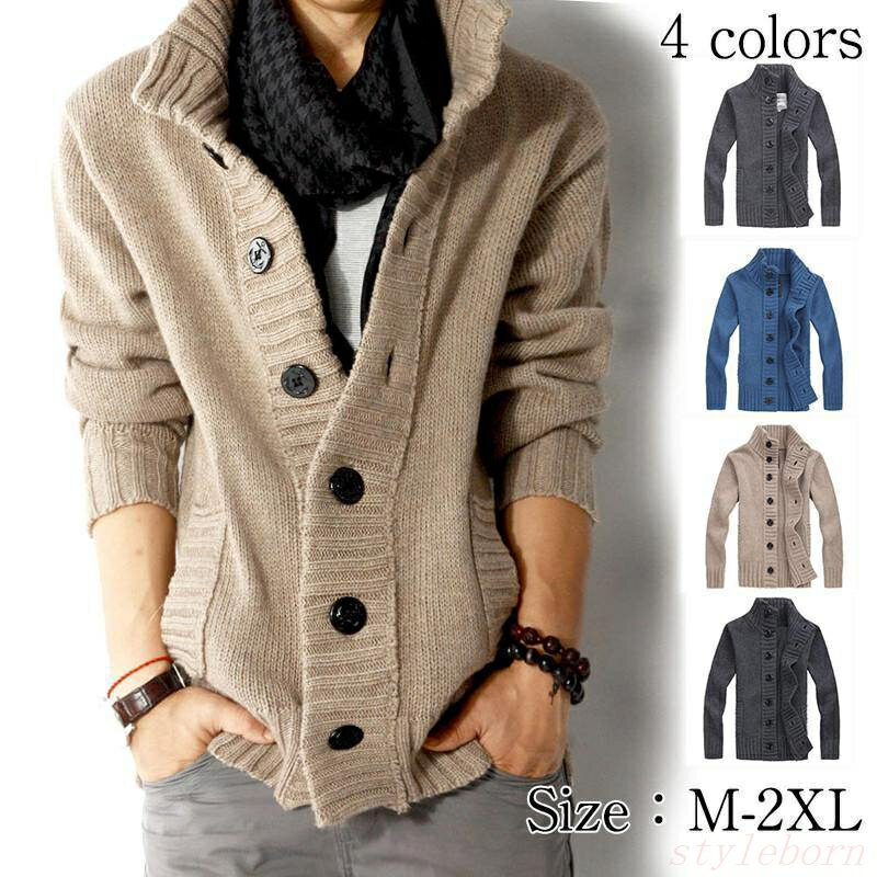 商品詳細: カラー:/ダークグレー/ブルー/カーキ/ブラック サイズ:/M/L/XL/2XL ------------- ■商品説明 ◎秋冬の季節に活躍するメンズカーディガンが登場致します。 ◎シンプルな無地デザインで、カジュアルからビジネ...