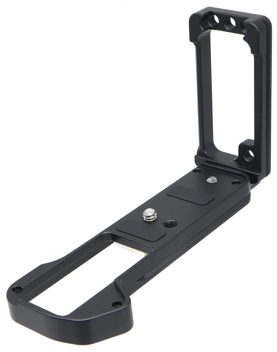 FUJIFILM X-T5専用L型プレートです。高精度CNCマシンで航空機用アルミニウム合金を削り出して作られています。金属表面にはアルマイト処理を施します。非常に軽量なうえに強度はジュラルミンに匹敵し、耐久力と耐食性も良好です。サイドプレ...