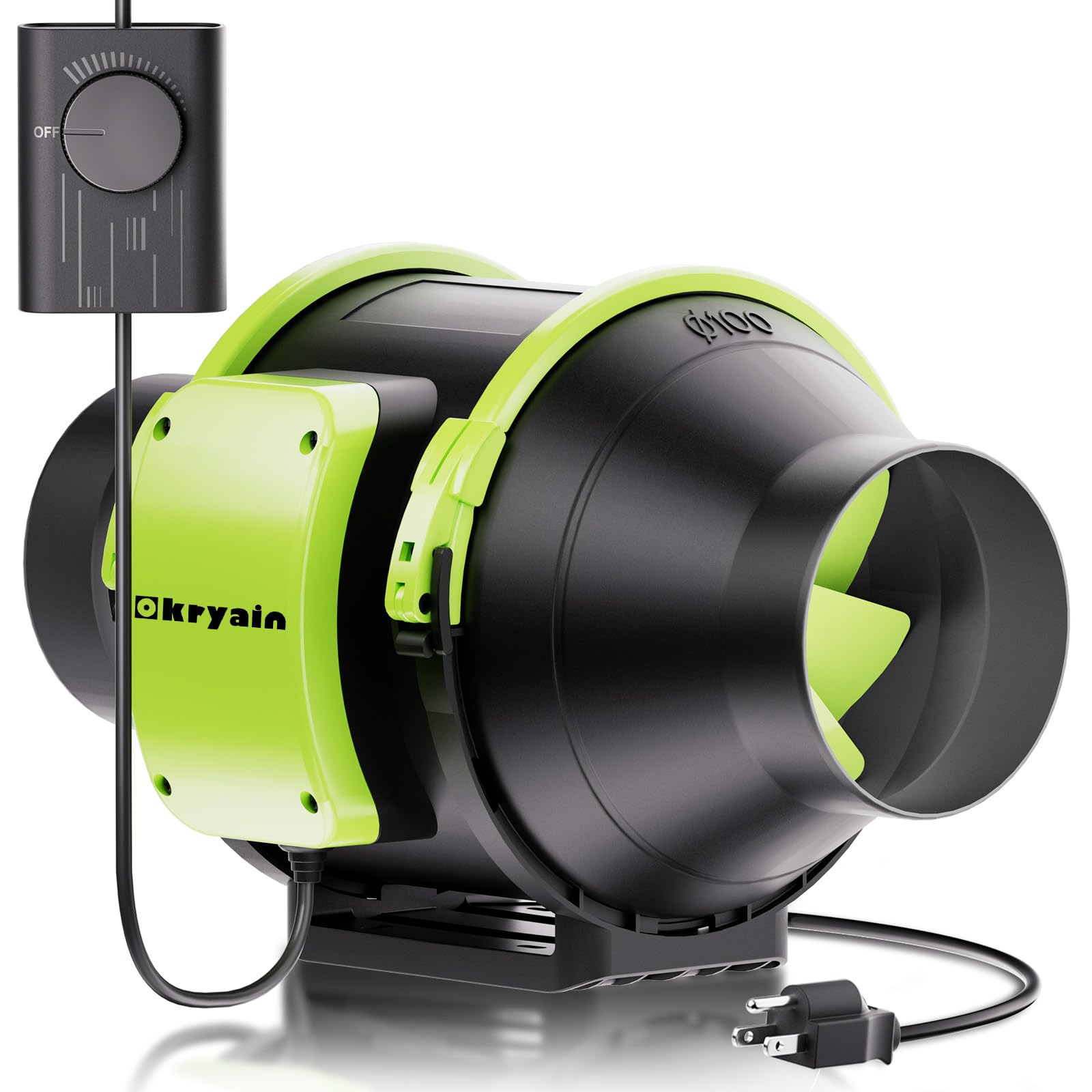 【超大風量有圧換気扇】ダクトファンは最新の流線型気流増圧設計で、高風圧、大風量、高効率、低エネルギーを実現！立体形状の羽根、サイクロン気流技術と強力な誘導モーターを搭載し、吸引力がアップされ、風量を最大にすれば20畳をわずか13分で排気でき...