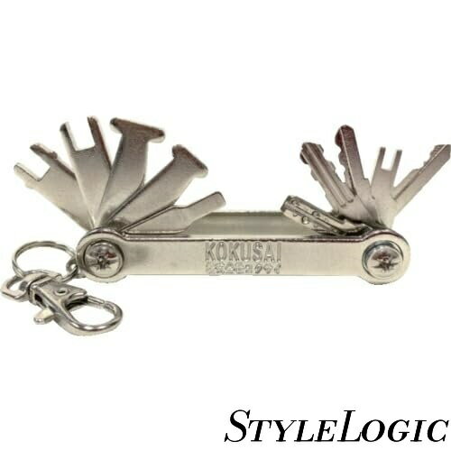 配電盤によくある鍵をまとめた便利なセットこれ1つで、10種類の鍵や天井点検口の開閉・VVF外しなどにも対応可能持ち運びしやすく、軽量で金属同士が接触しないので「ジャラジャラ音」もありません。対応鍵(A面)：タキゲン TAK60/TAK50(...