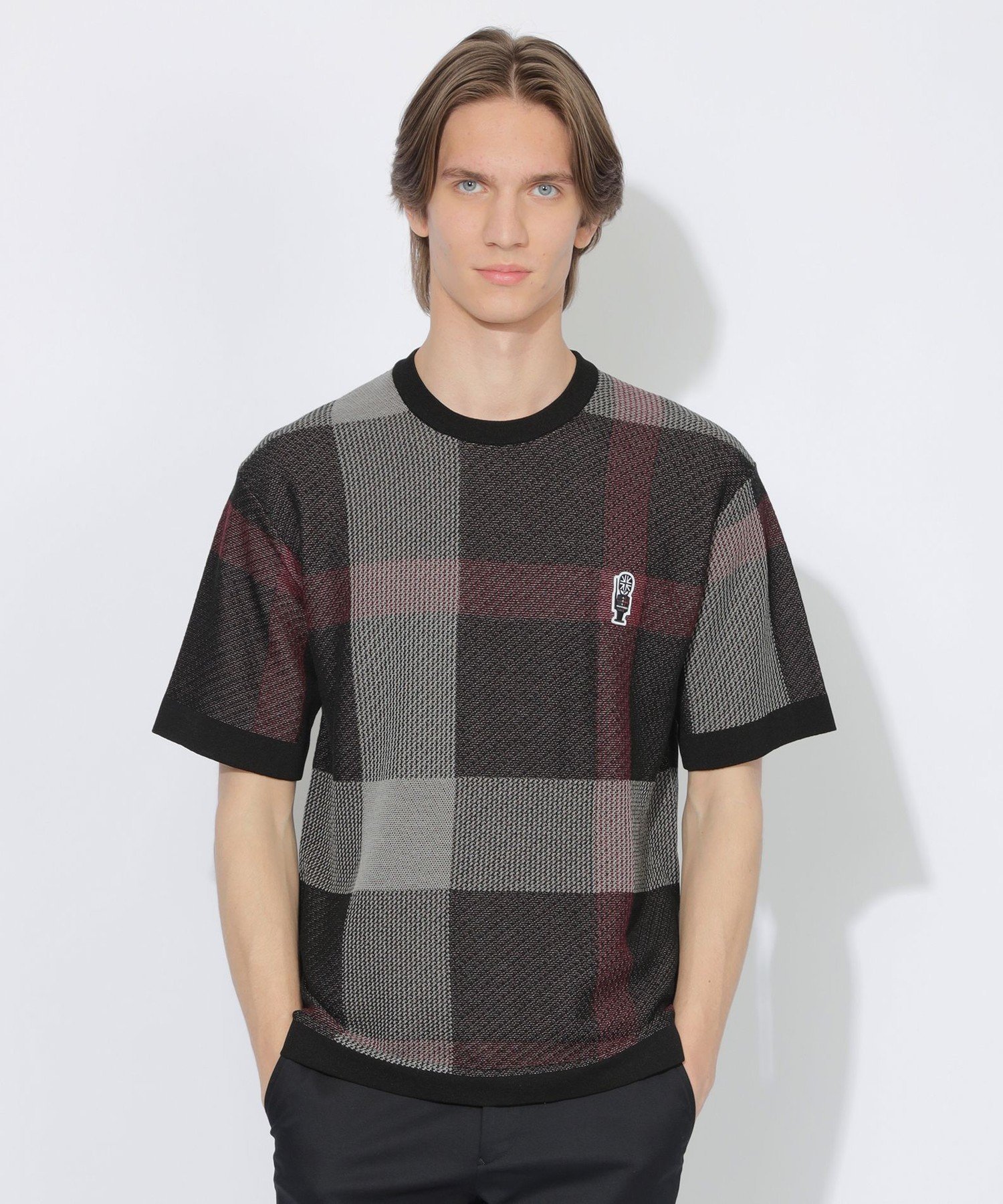 BLUE LABEL / BLACK LABEL CRESTBRIDGE（ブルーレーベル / ブラックレーベル・クレストブリッジ）【WEB限定】クレストブリッジチェックメッシュニットTシャツ【軽やかなジャカードチェックをTシャツ感覚で纏う。...
