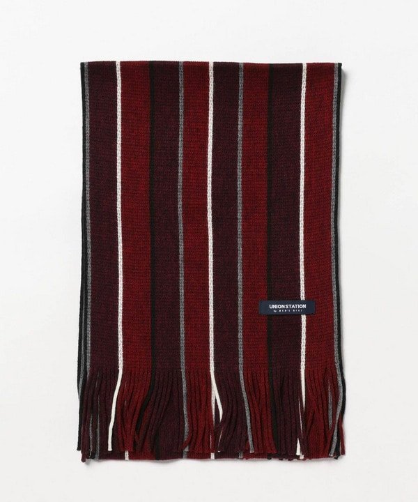 MEN'S BIGI（メンズ ビギ）ストライプラッセルマフラー表情豊か『ラッセルマフラー』1枚持っていると便利なラッセル編みのストライプラッセルマフラー巻き方によって表情を変える事ができ、コーディネートのアクセントになります。綺麗めスタイル...