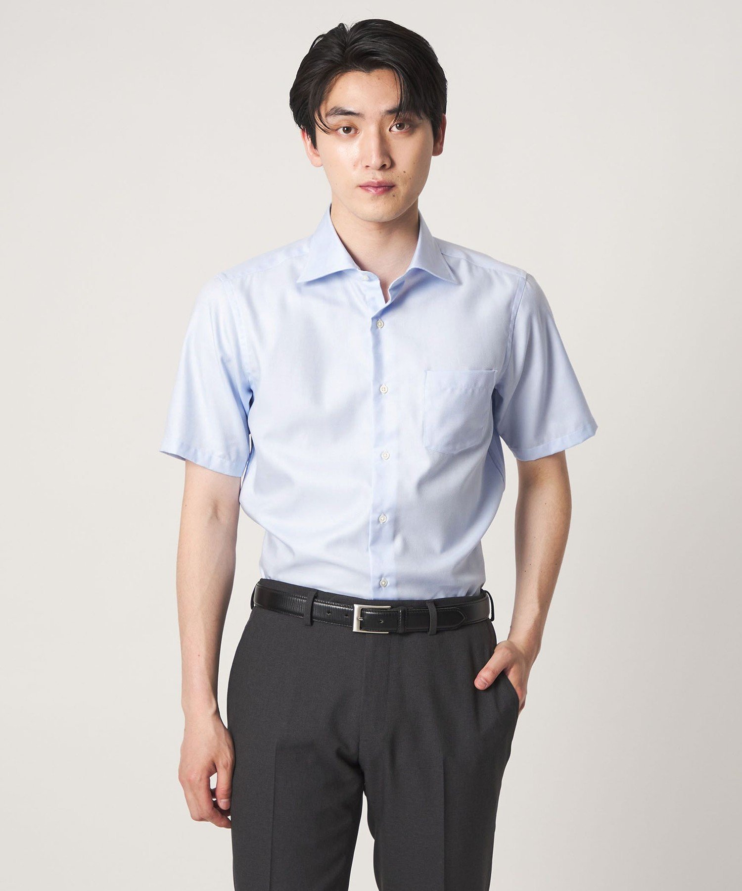 UNITED ARROWS LTD. OUTLET（ユナイテッドアローズ アウトレット）ツイル ワイドカラー ショートスリーブシャツ-イージーケア-＜A DAY IN THE LIFE＞上品に着こなせるカッタウェイカラーの半袖シャツ■デザイ...
