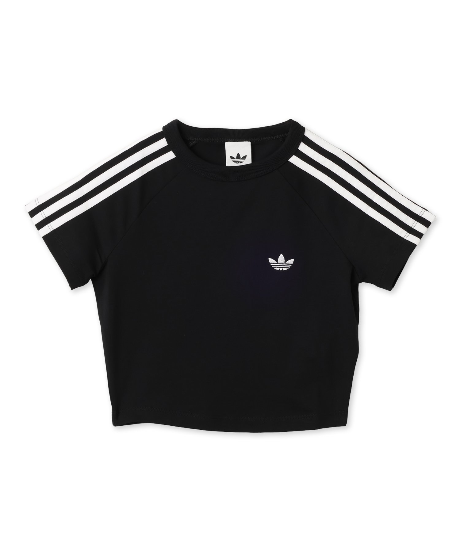 atmos（アトモス）adidas SST BABY TEE ブラック/ブラック/ホワイトタイトフィットのTシャツで、クラシックでありながら現代的な雰囲気が漂うUネックデザイン。アイコニックなアディカラーコレクションにインスパイアされ、クラ...